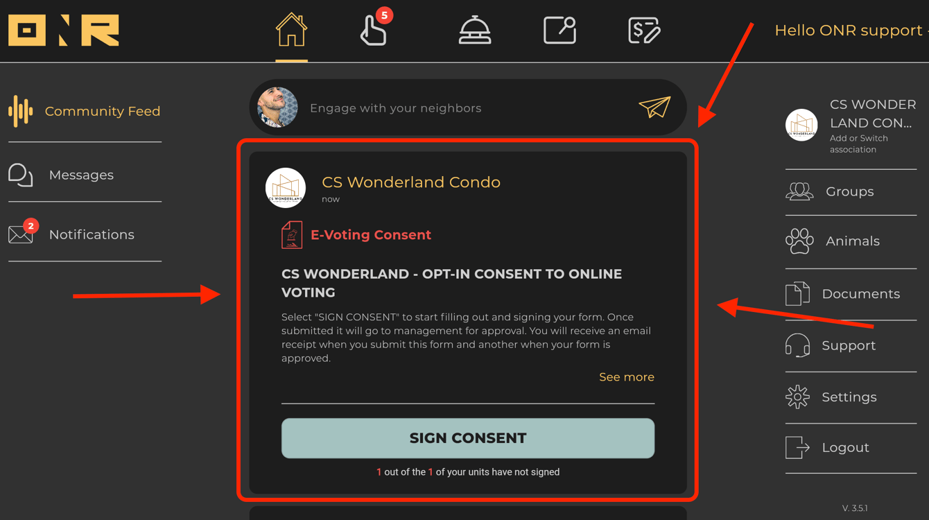 How to Consent to Online Voting in Your ONR Account (laptop/Computer)