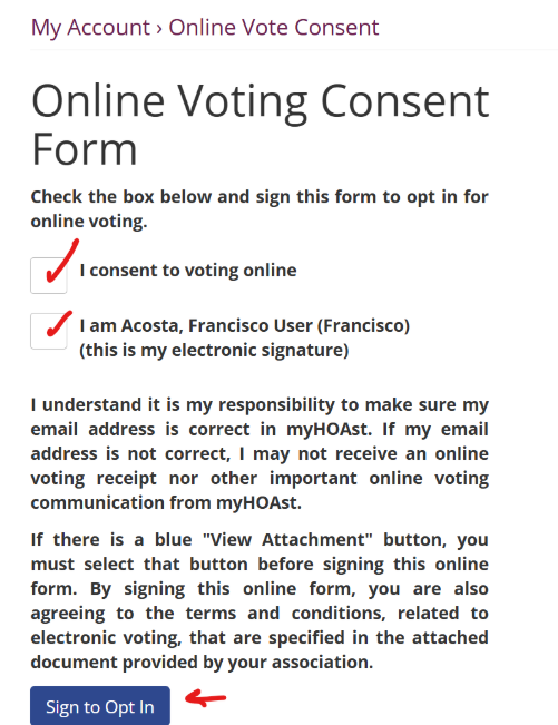 How to Sign the Online Voting Consent